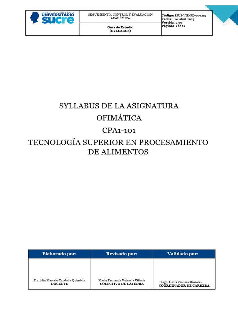 Guía de Estudio de Ofimática 2023 | PDF | Microsoft Excel | Alimentos