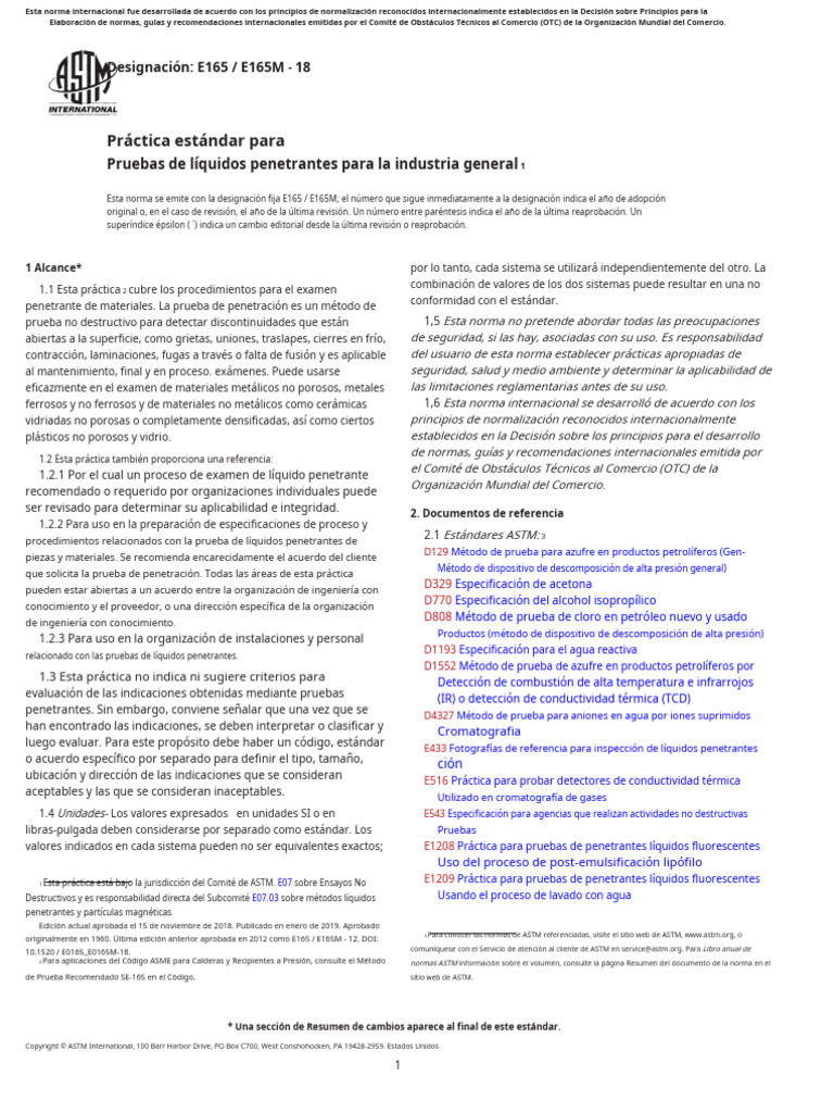 Astm E165 - 2018 | PDF | Agua | Soldadura