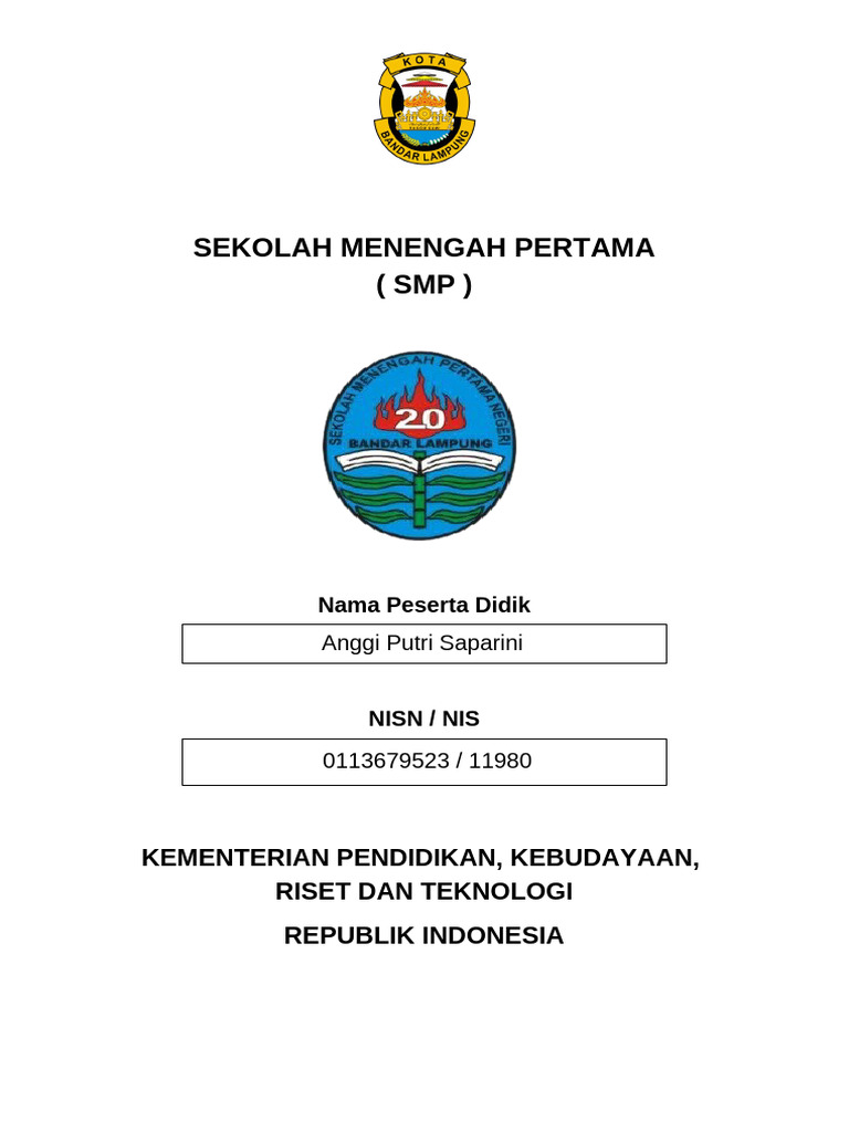 Data Diri Anggi Putri Saparini | PDF