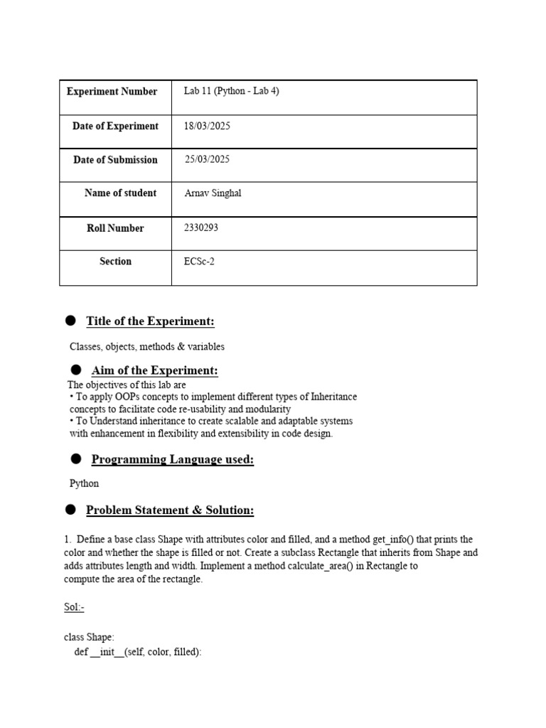 Lab 9 Submission PPJ | PDF | Method (Computer Programming) | Inheritance (Object Oriented ...