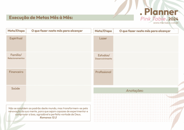 Planner Metas | PDF