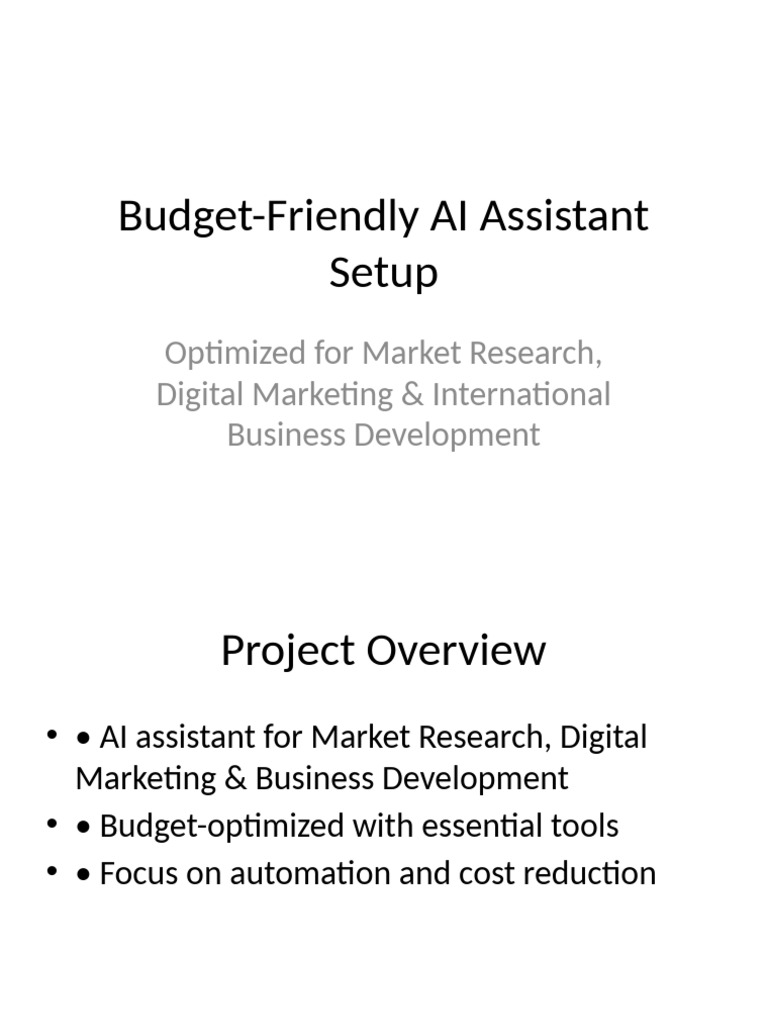 Budget-Friendly AI Assistant Setup | PDF