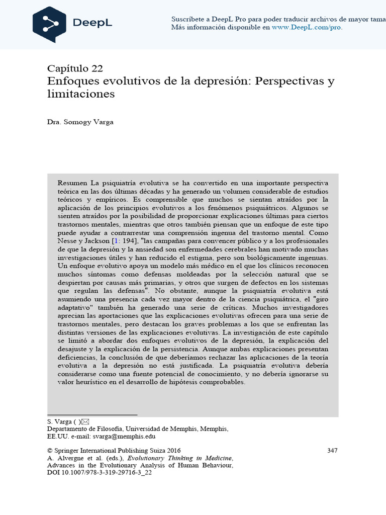 9.varga-Samogi.2016. Es | PDF | Depresión (estado de ánimo) | Evolución