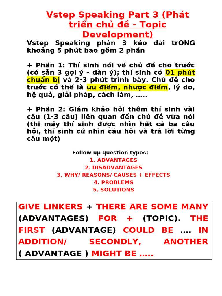 Vstep Speaking Part 3 For Students | PDF | Educational Technology | Movie Theater