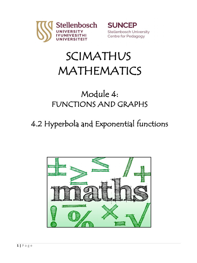 Module 4.2 - Hyperbola and Exponential Function | PDF | Asymptote | Function (Mathematics)