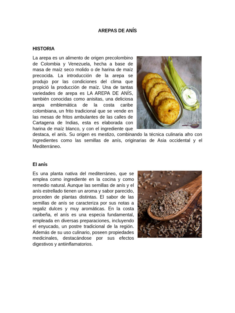 Arepas de Anís | PDF | Maíz | Alimentos