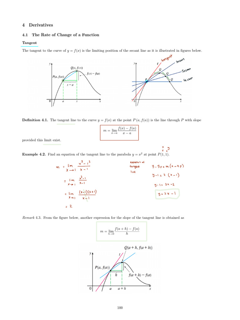 Graphing Derivatives and Rates of Change | PDF | Derivative | Tangent