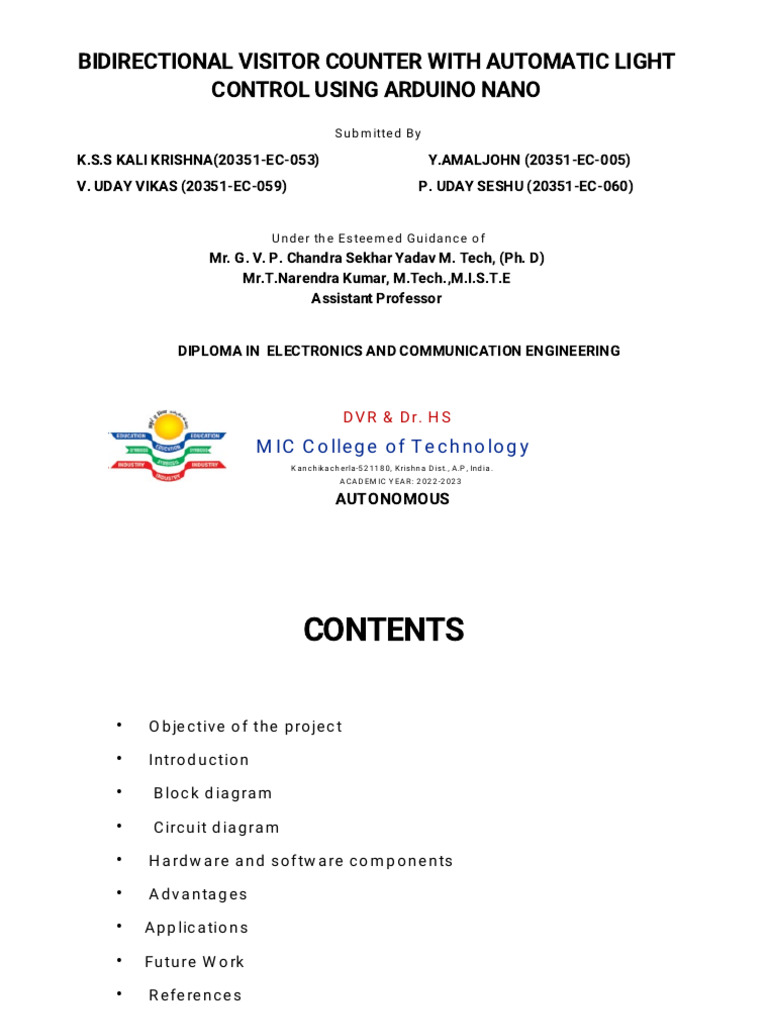 Bidirectional Visitor Counter With Automatic Light Control Using ...