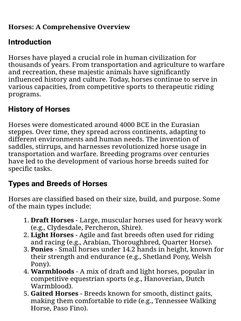 Horses Research | PDF