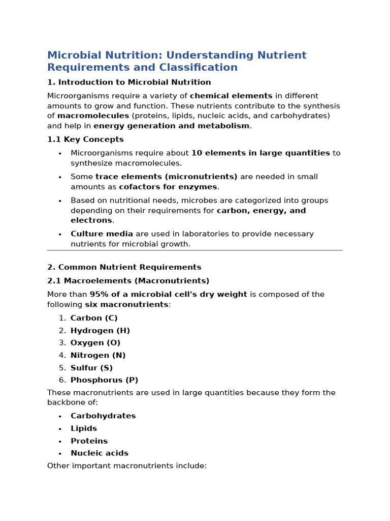 Microbial Nutrition 2 | PDF | Growth Medium | Electron Transport Chain