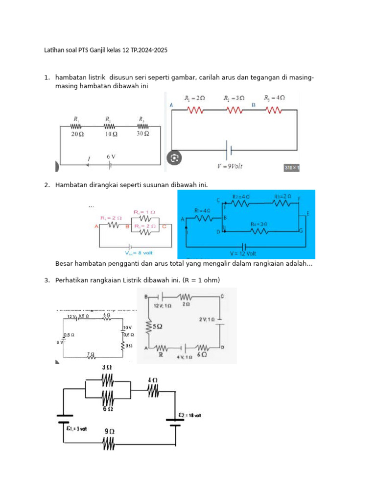(Revisi) Latihan Soal Pts Ganjil Fisika Kelas 12 | PDF