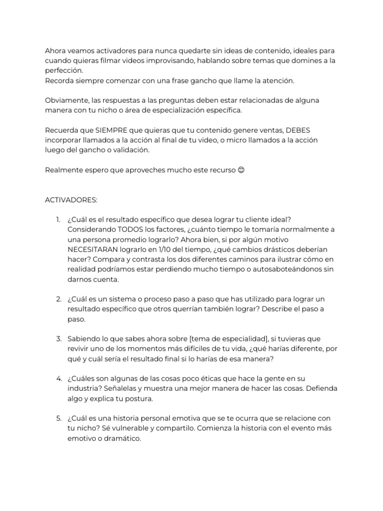 Frameworks para Videos Improvisados | PDF | Pensamiento | Aprendizaje