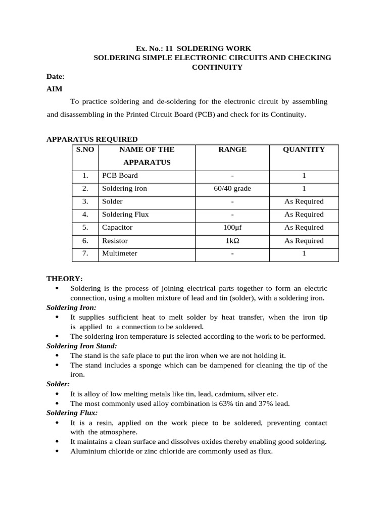 EXP - 11, 12 SOLDERING (Final) | PDF | Soldering | Solder