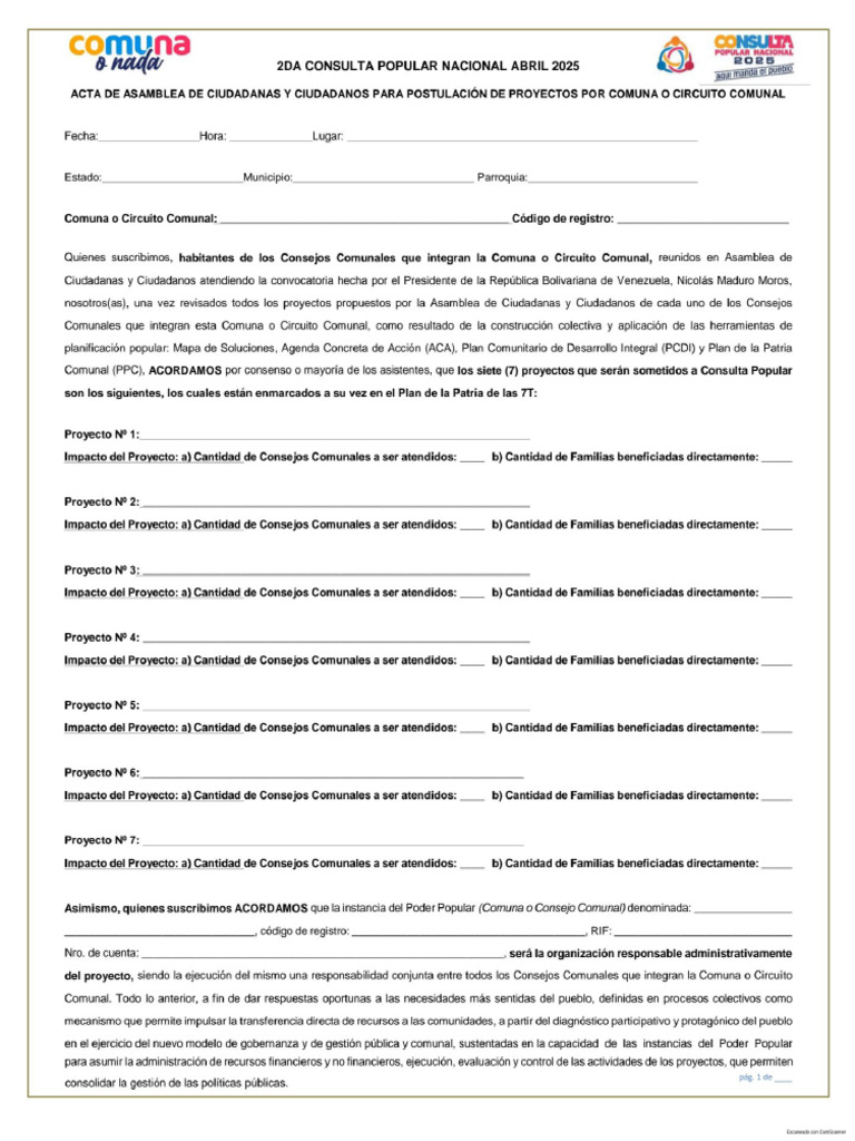 Acta Asamblea Comunas y Circuitos Comunales 2da Consulta 2025 14.03.2025(3) | PDF