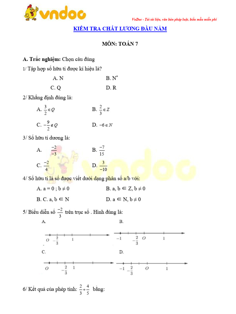 1 4 de Thi Khao Sat Chat Luong Dau Nam Mon Toan Lop 7 Nam Hoc 2019 2020 | PDF