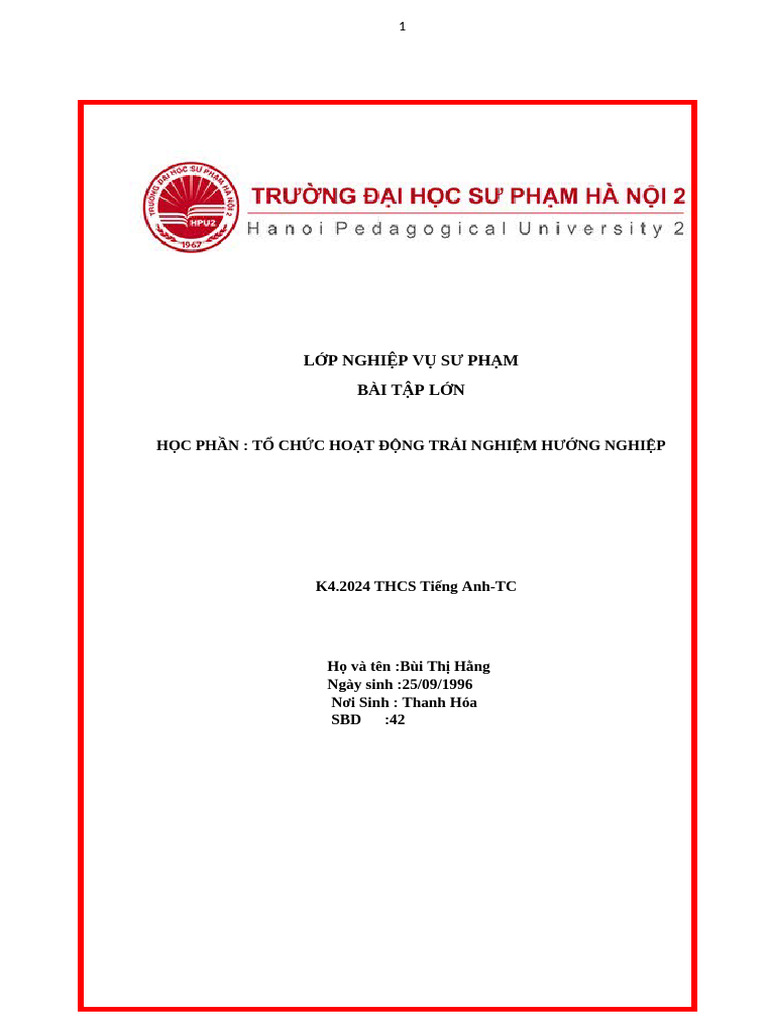 Đề Hoạt động trải nghiệm THCS | PDF