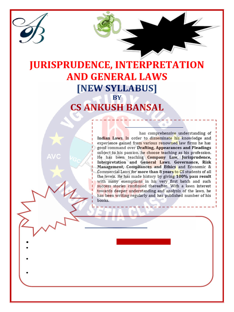 Jigl New Syllabus Book by Cs Ankush Bansal | PDF | Jurisprudence ...