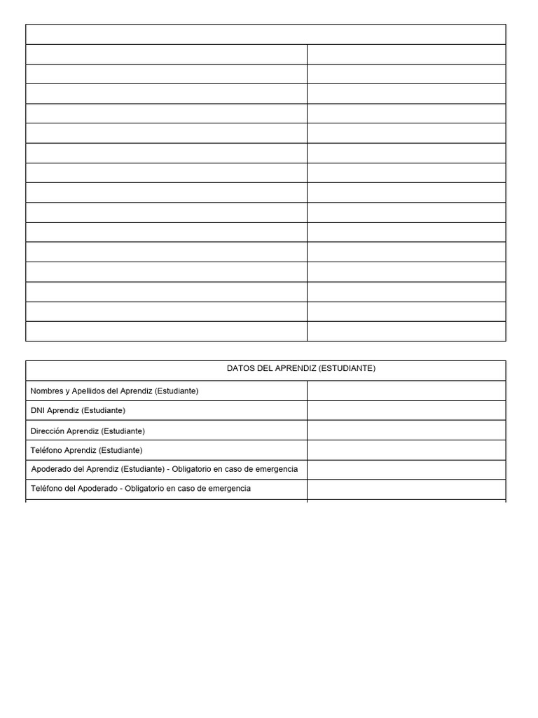 Adicional Hoja de Datos Estudiante Empresa 202420 | PDF