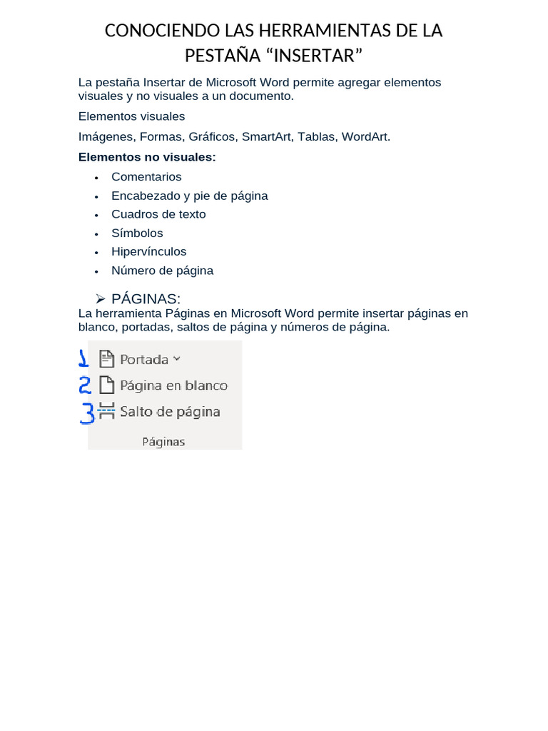 PESTAÑA INSERTAR | PDF | Microsoft Word | Microsoft Excel