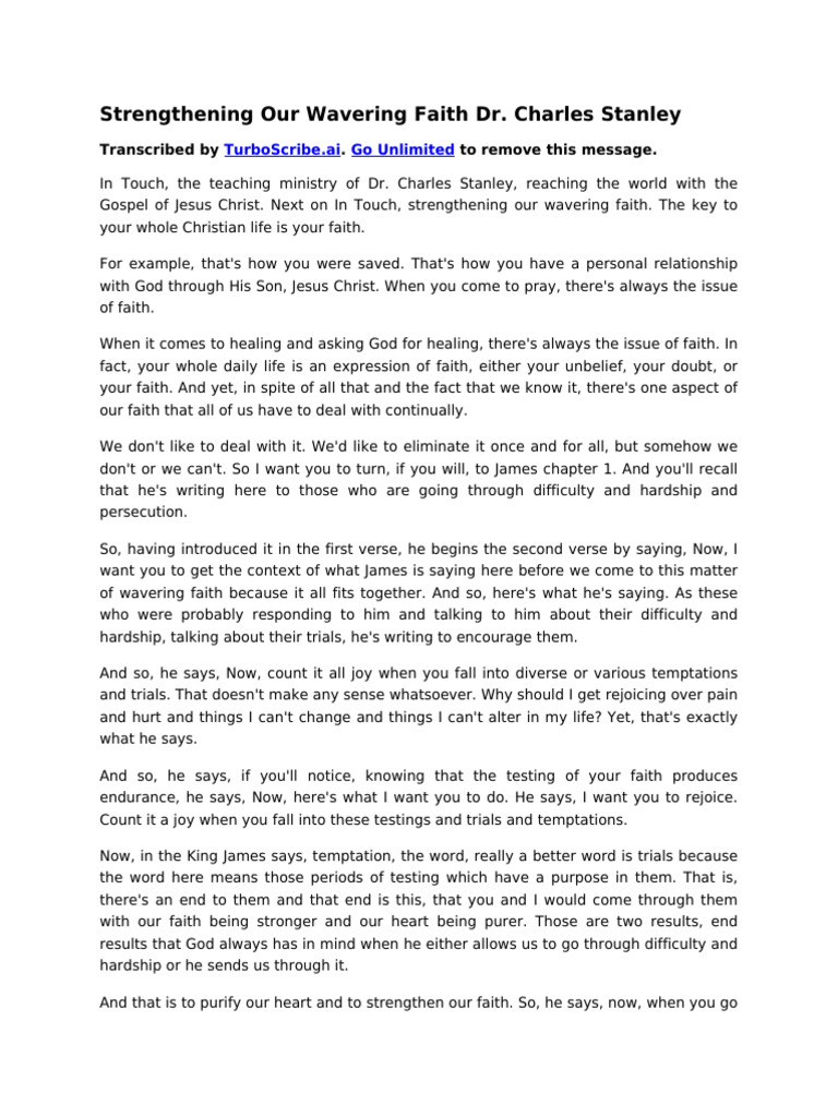 Strengthening Wavering Faith | PDF | Faith | Omnipotence