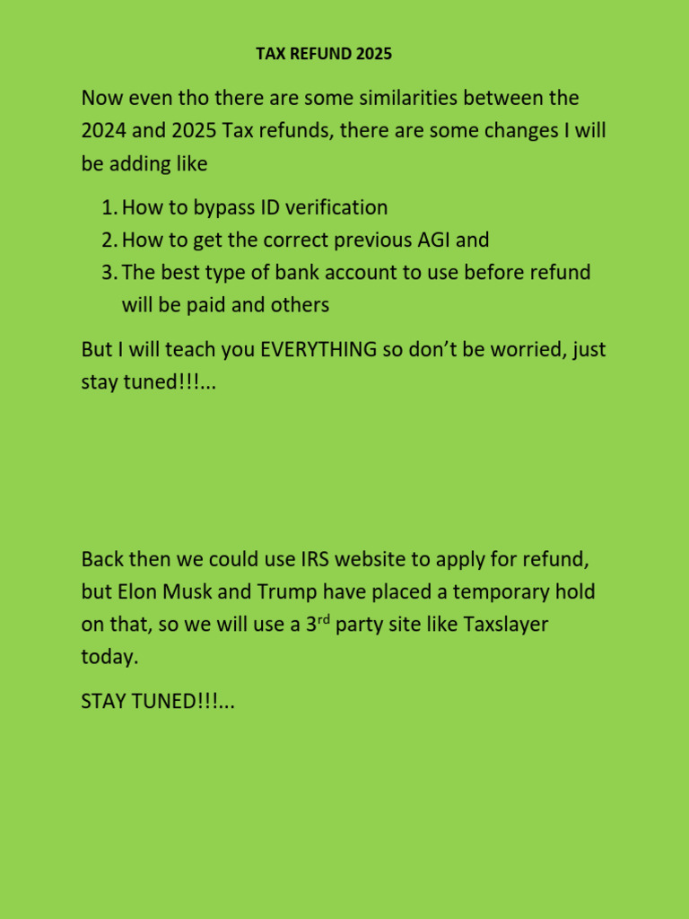 2025 Tax Refund Guide and Changes | PDF