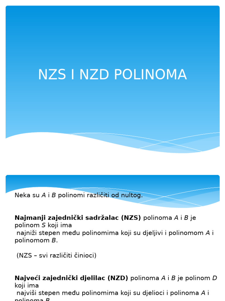 NZD I Nzs Polinoma | PDF