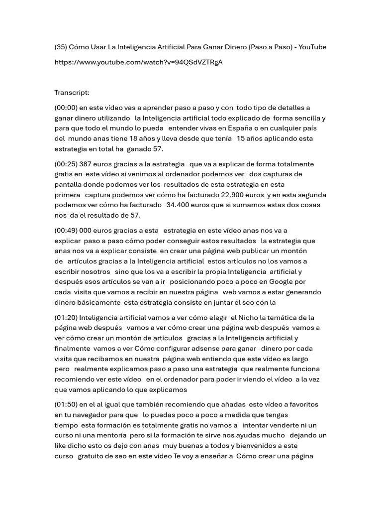 O Usar La Inteligencia Artificial para Ganar Dinero | PDF ...