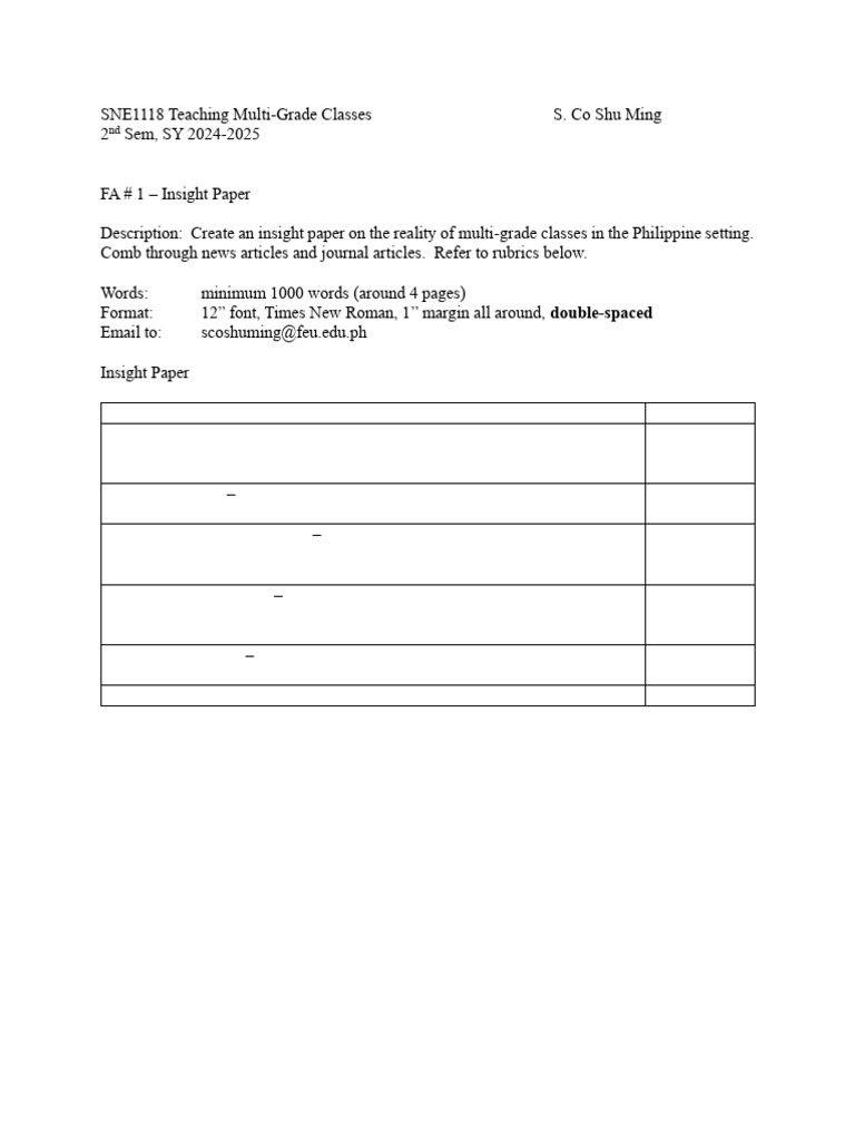 1 Rubrics Insight Paper On MGC | PDF