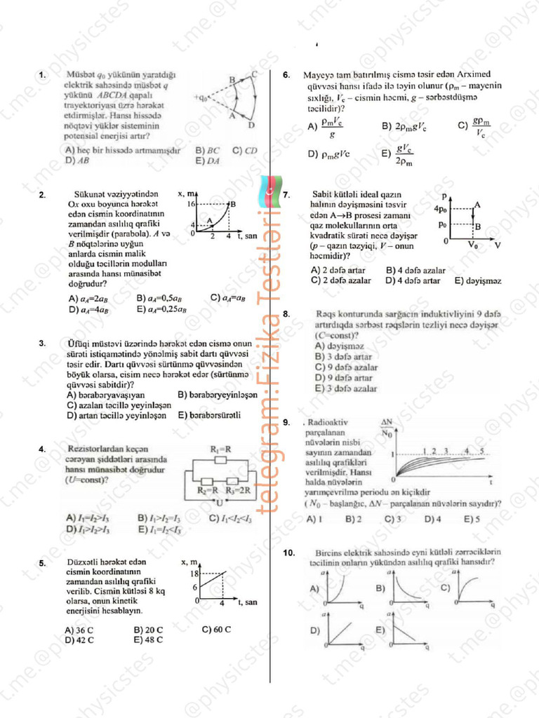 ümumi sınaq Fizika(1) | PDF