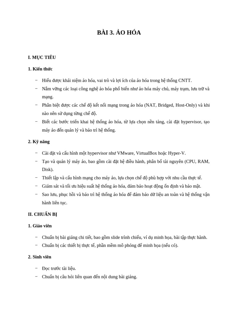 FITHOU - Bài 3 - o Hóa | PDF