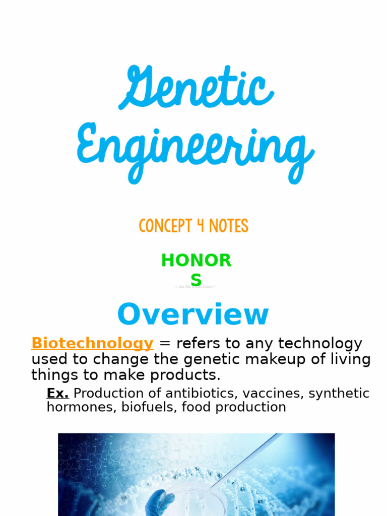 Genetic Engineering Concept 4 Notes (U7) | PDF | Molecular Cloning ...