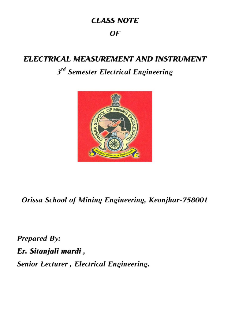 Electrical Measurement and Instrument | PDF