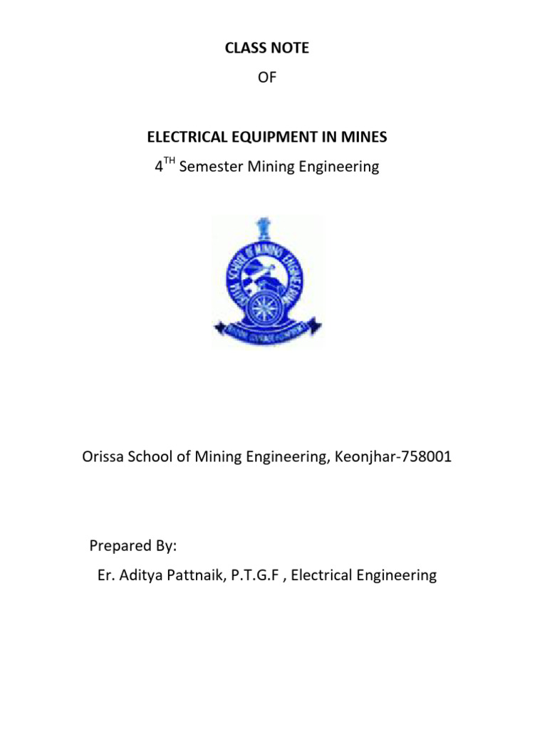 Electrical Equipment in Mines Guide | PDF