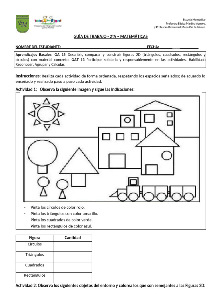 Guía de Figuras 2D para 2°A | PDF