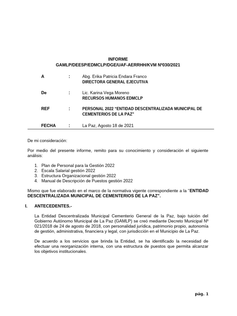 Informe 30 Plan de Personal G-2022 | PDF | Economias