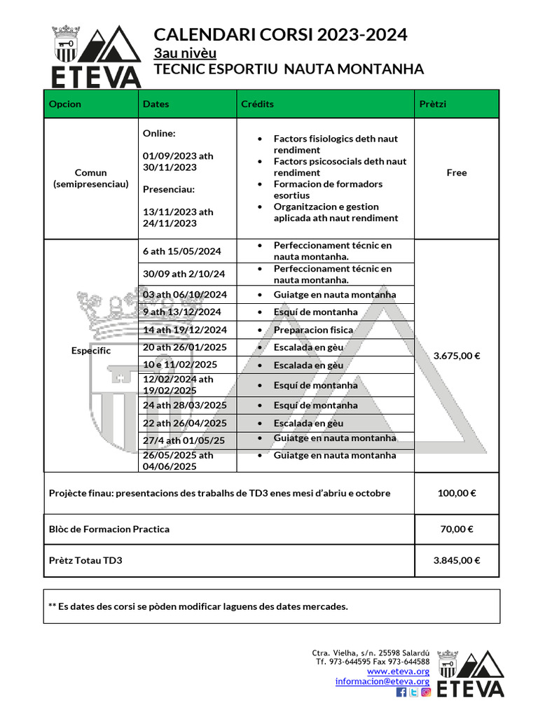 2023 Calendari 3er Nauta Montanha | PDF