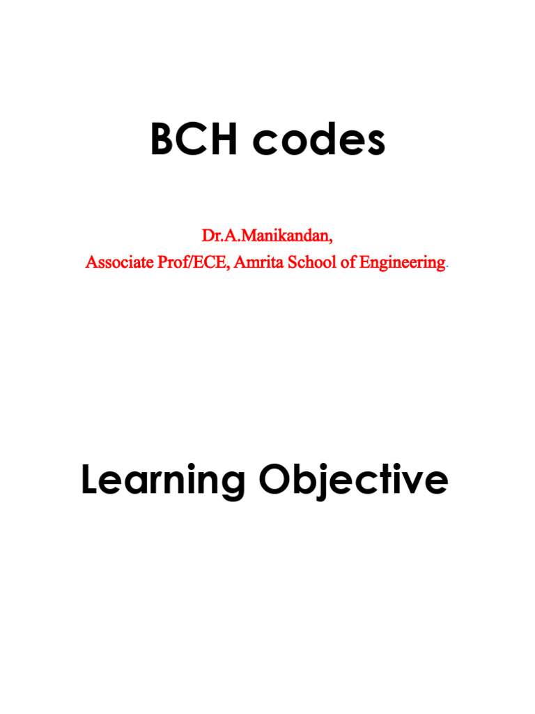 Understanding BCH Codes for Error Correction | PDF | Algorithms | Algorithms And Data Structures