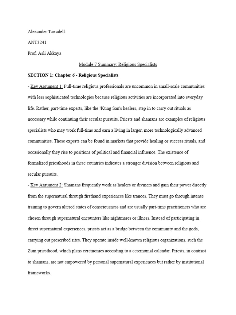 Myth & Mysticism Class - Module 7 Summary | PDF | Shamanism | Rituals