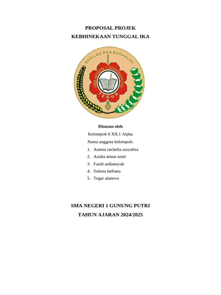 Laporan Projek Sma.1 | PDF