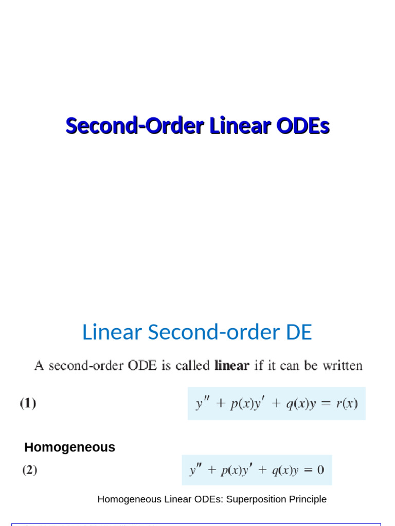 Understanding Second-Order Linear ODEs | PDF | Ordinary Differential ...