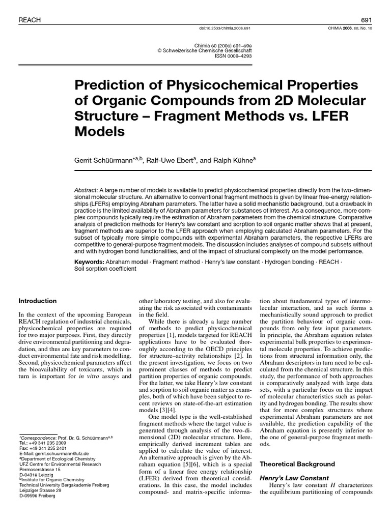 Predicting Physicochemical Properties | PDF | Chemical Polarity ...