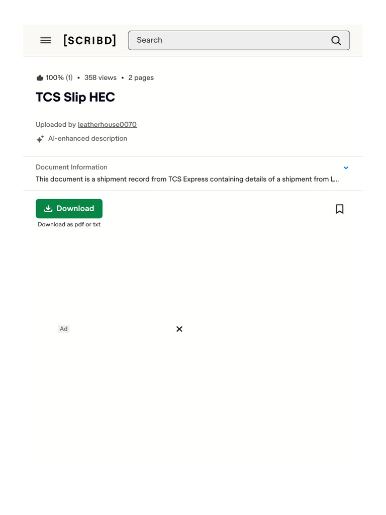 TCS Slip HEC - PDF - Services (Economics) - Banking Technology | PDF