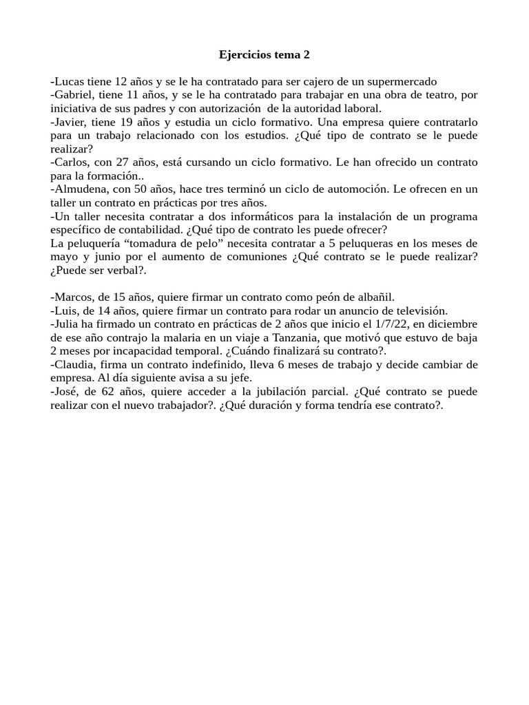 Ejercicio Tema 2 | PDF