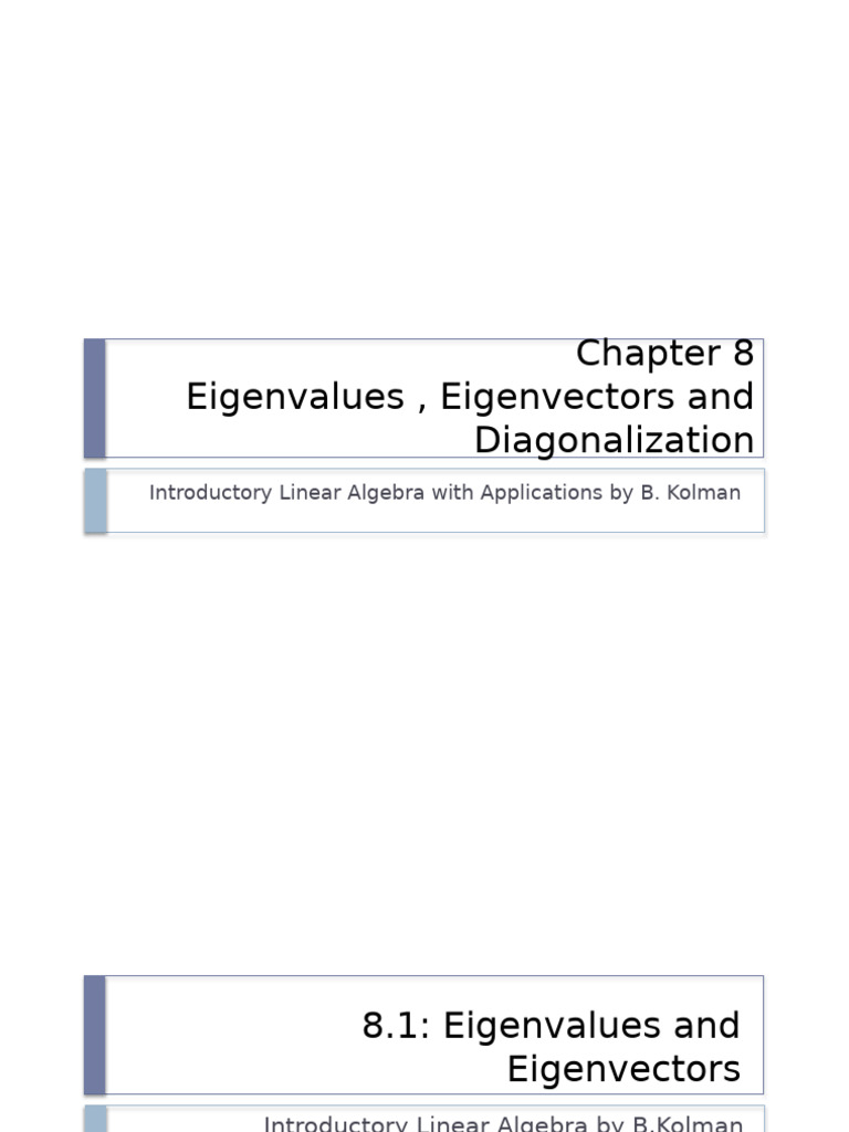 Properties of Eigenvalues and Eigenvectors | PDF