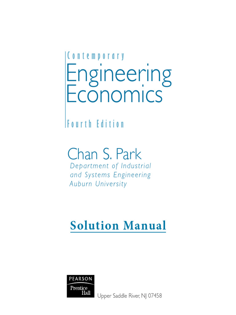 Contemporary Engineering Economics (4th Edition) (Solution Manual ...