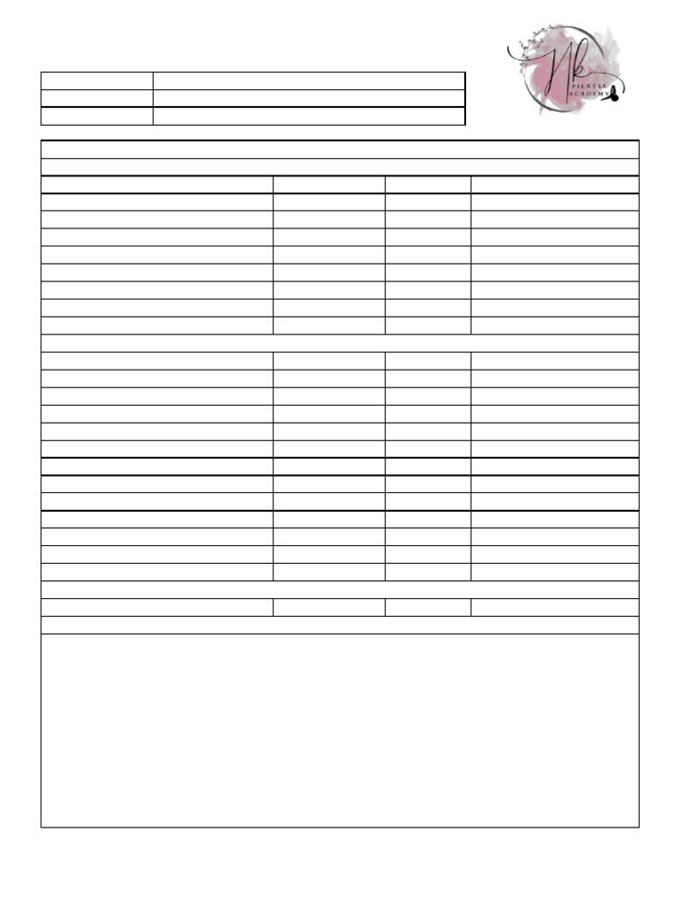 Pilates Lesson Plan | PDF