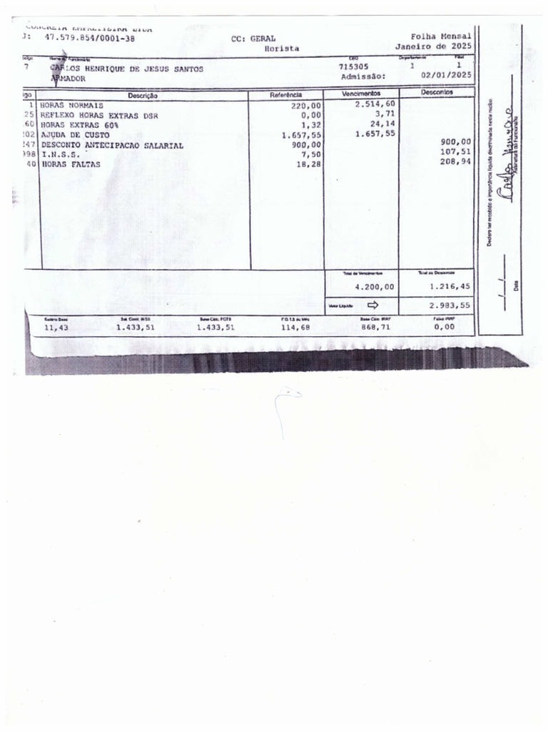 Holerite - Carlos Henrique | PDF