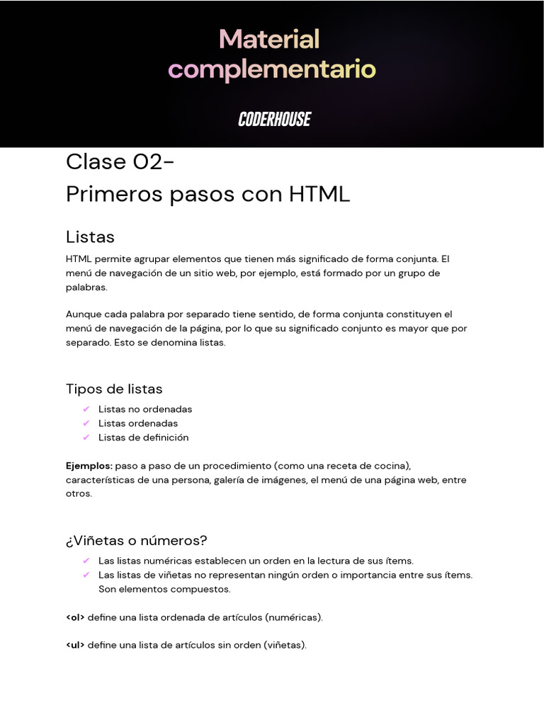 Clase 2 - Primeros Pasos Con HTML | PDF | HTML | Hipervínculo