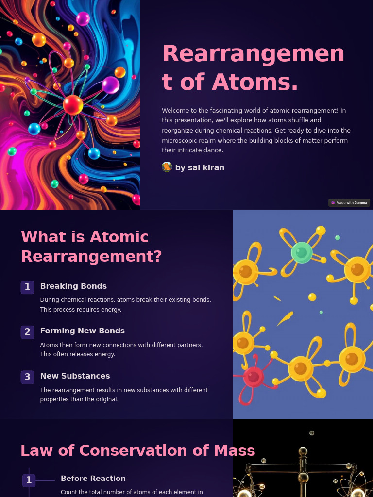 Rearrangement of Atoms | PDF | Chemical Reactions | Chemical Substances