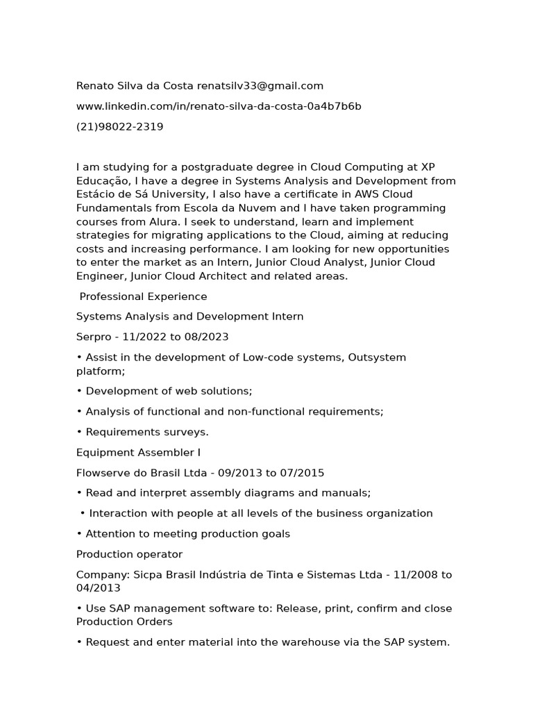 Cloud Computing Career Aspirations | PDF